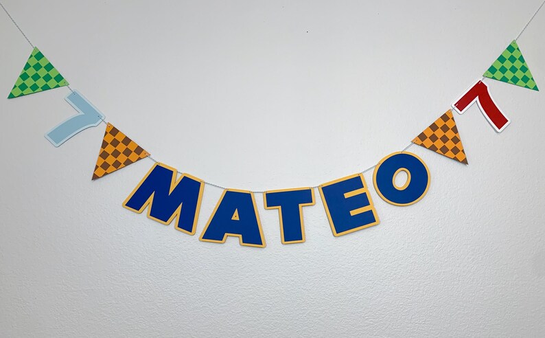 Sonic the Hedgehog Milestone Birthday Banner - Personalized Name + Age ...