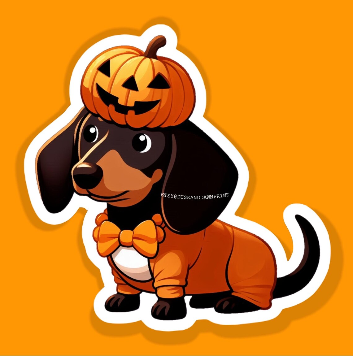 Halloween Dachshund Sticker PNG & JPEG - Cute Doxie Wiener Dog in ...