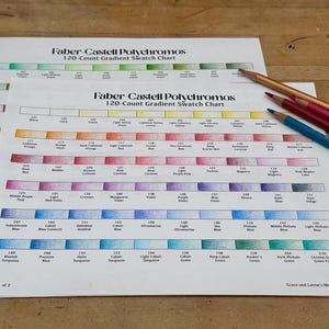 Faber-castell Polychromos 120-count Gradient Swatch Chart - Etsy