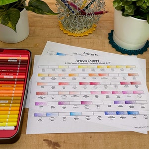 Arteza Expert (pro Series) 120-count Gradient Swatch Sheet - Etsy