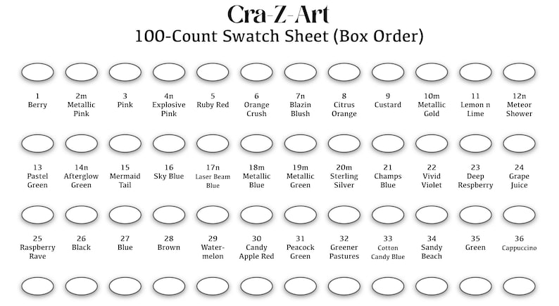 Cra-z-art 100-count Swatch Sheets - Etsy