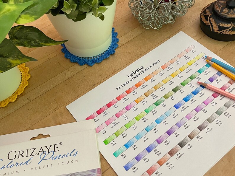 Grizaye 72-count Colored Pencil Gradient Swatch Sheet - Etsy