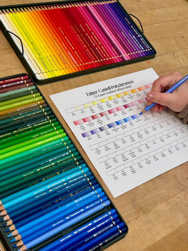 Faber-castell Polychromos 72-count Gradient Swatch Chart - Etsy