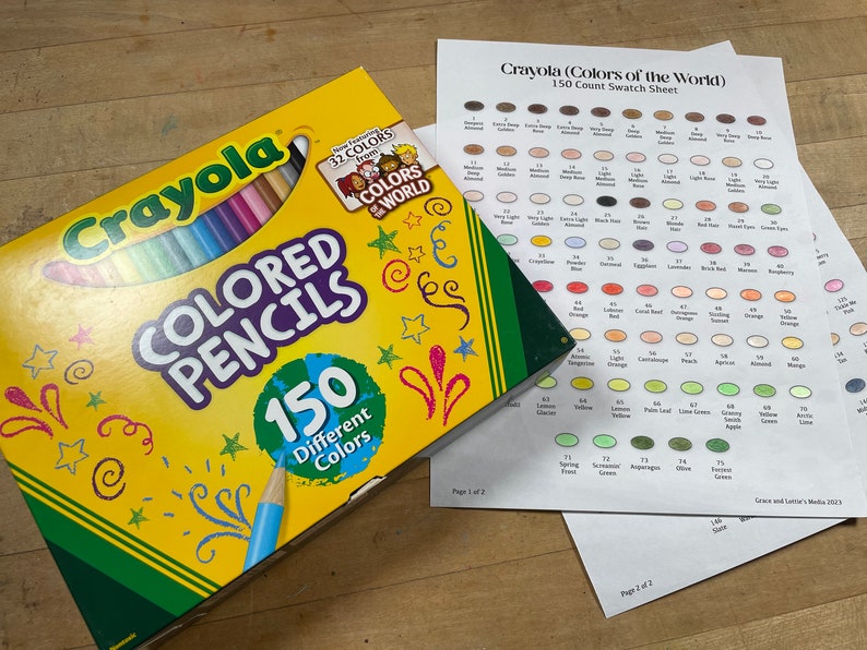 Crayola Colors of the World 150-count Swatch Sheet - Etsy