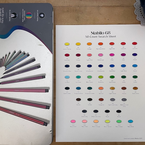 Stabilo Swatch Chart - Etsy