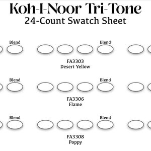 Koh-i-noor Tri-tone 24-count Swatch Sheet - Etsy