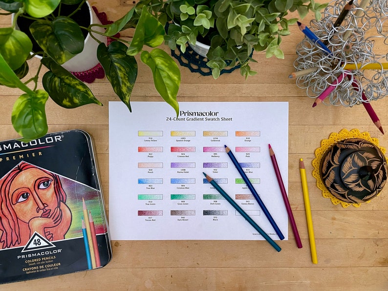 Prismacolor 24-count Gradient Swatch Sheet - Etsy