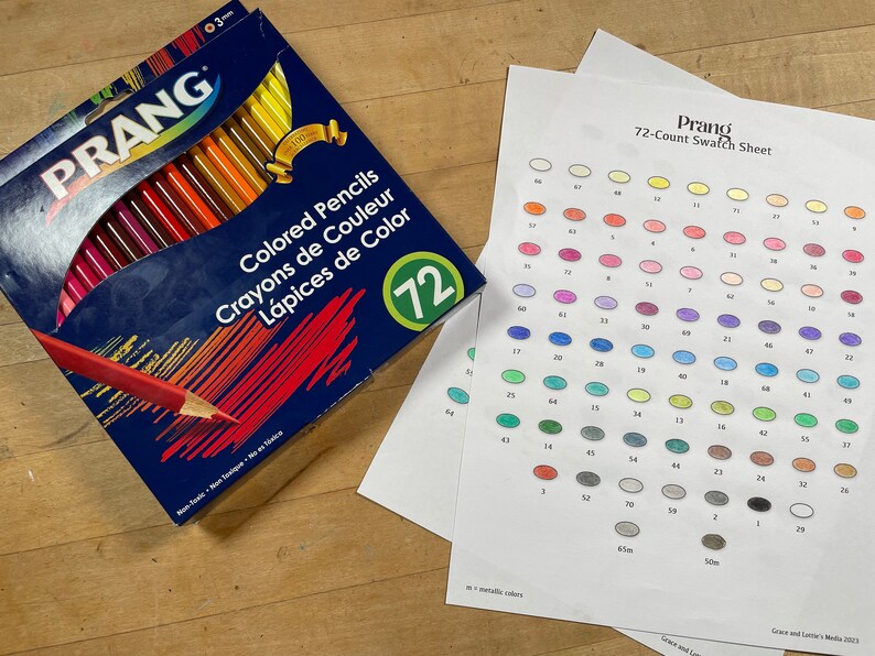 Prang Color Pencil 72-count Swatch Sheet - Etsy
