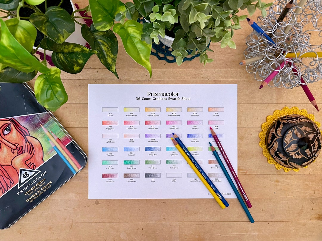 Prismacolor 36-count Gradient Swatch Sheet - Etsy