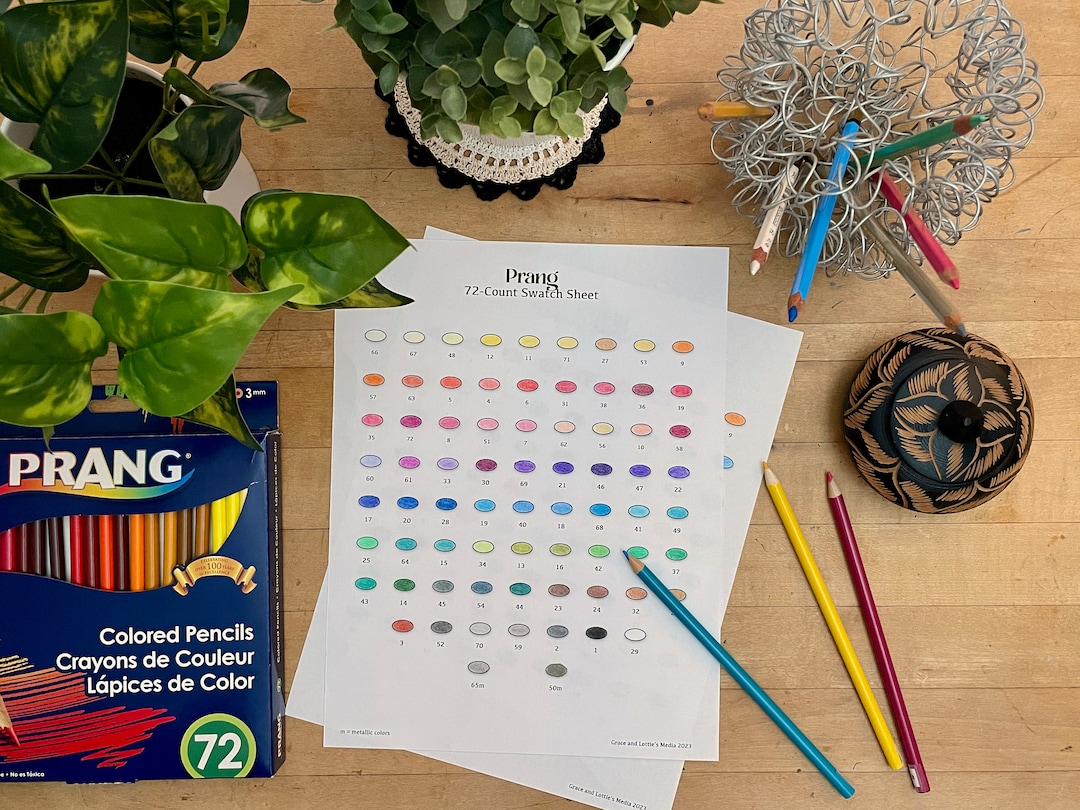 Prang Color Pencil 72 count Swatch Sheet Etsy