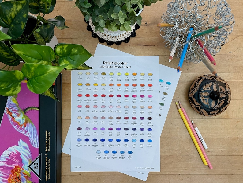 Prismacolor 150-count Swatch Sheet - Etsy