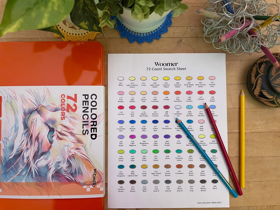 Woomer 72-count Colored Pencil Swatch Sheet - Etsy