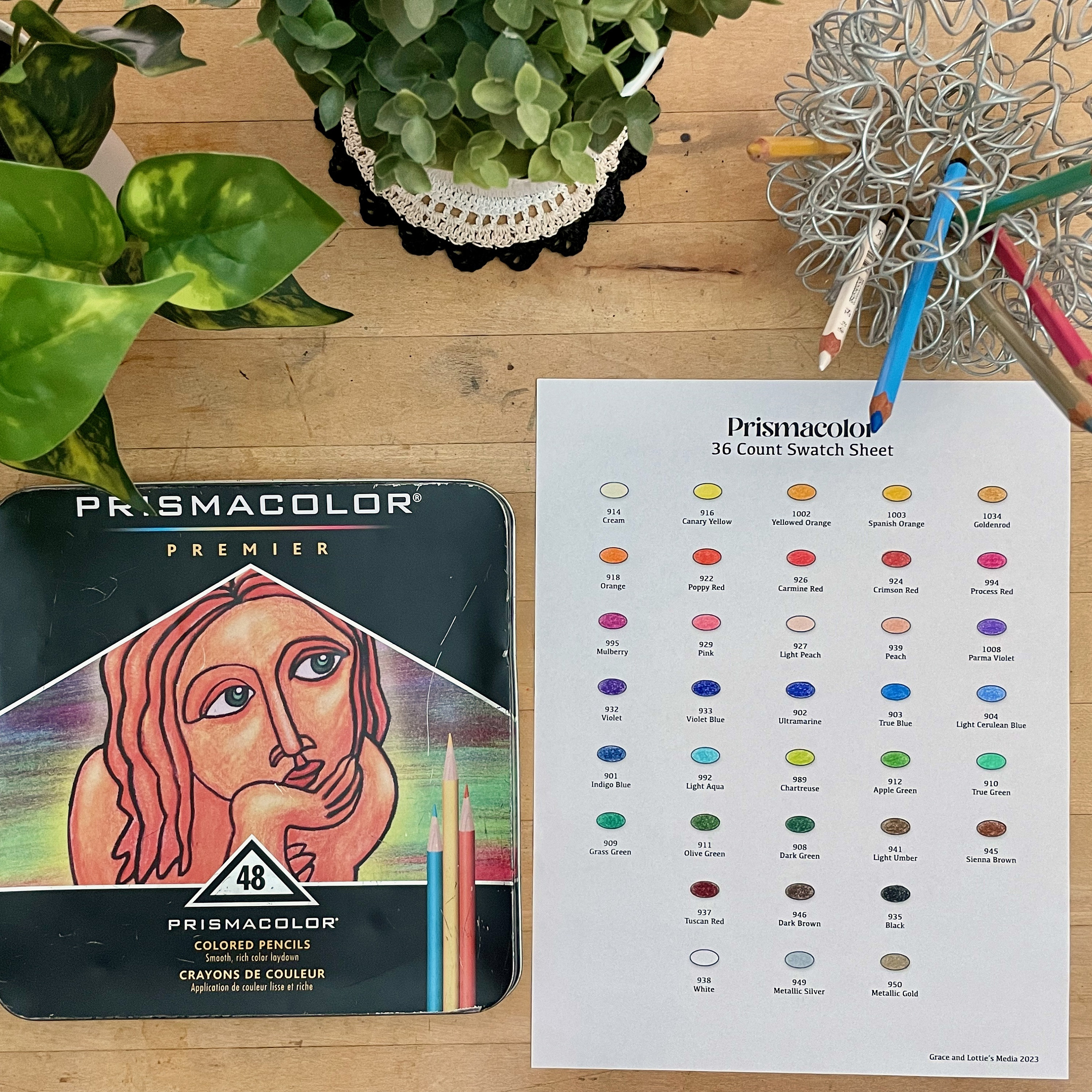 Prismacolor 48-count Swatch Sheet - Etsy