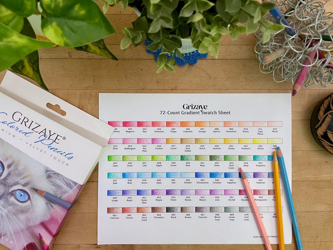 Grizaye 72-count Colored Pencil Gradient Swatch Sheet - Etsy