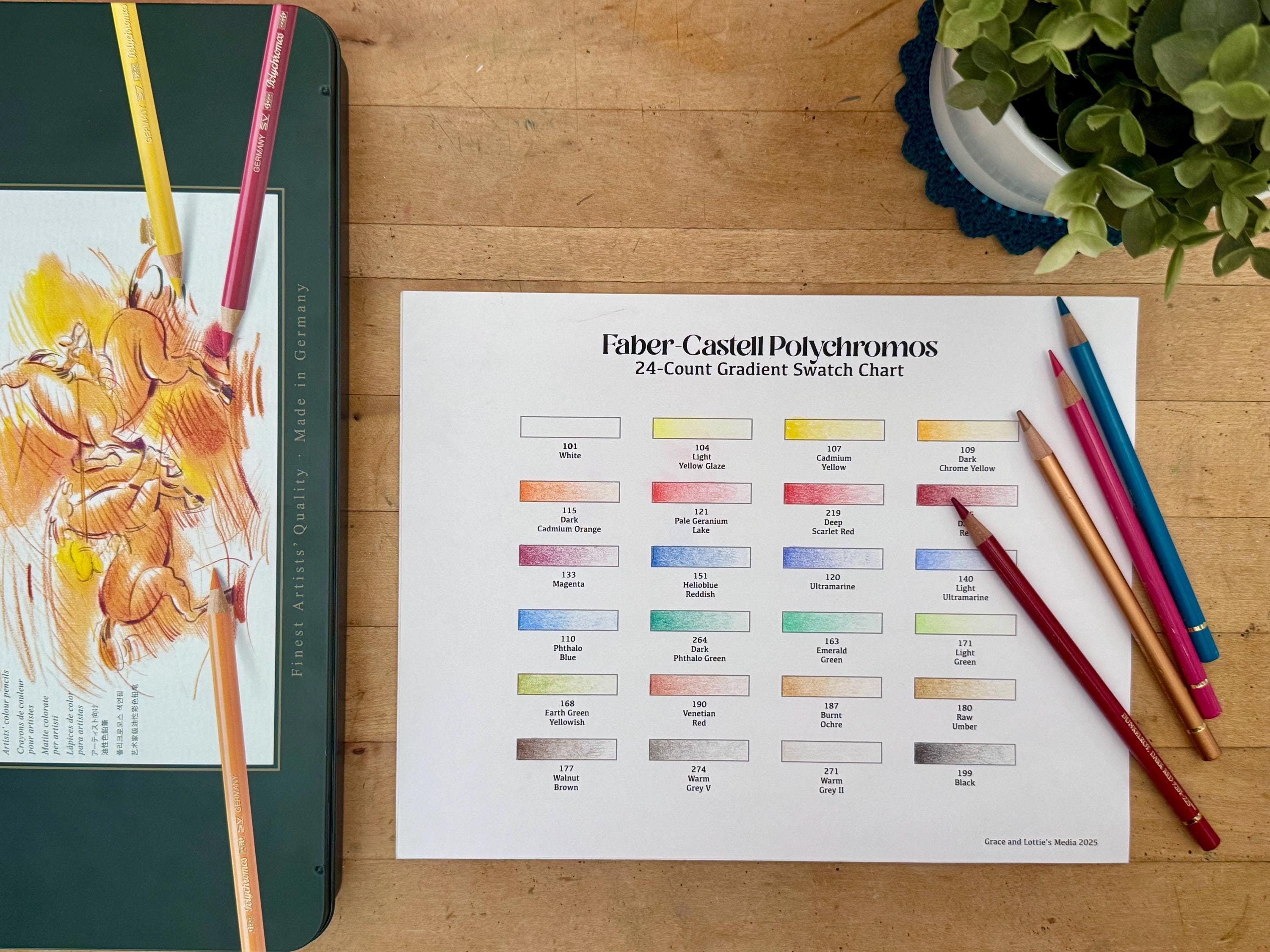 Faber-castell Polychromos 24-count Gradient Swatch Chart - Etsy