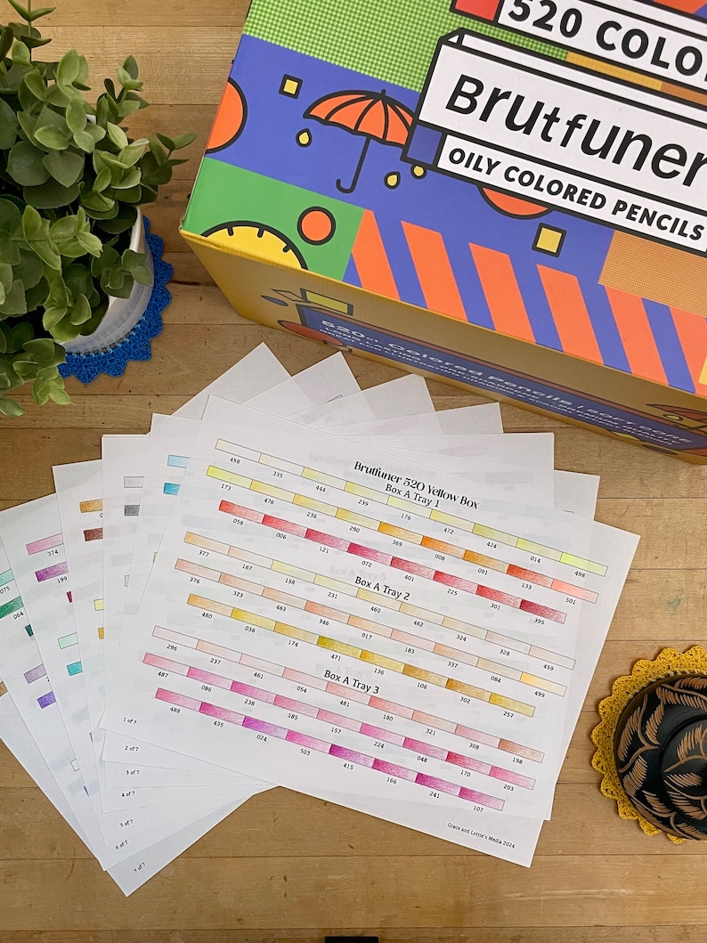 The Best Brutfuner 520 Gradient Swatch Sheet Set (yellow Box Set) - Etsy