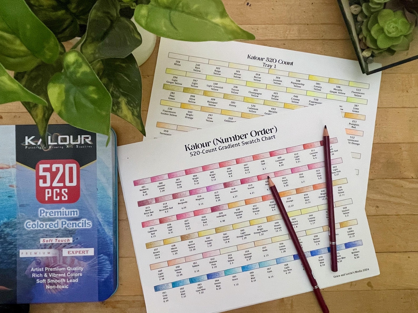 Kalour 520 Colored Pencils Gradient Swatch Chart (PDF Pattern) - Etsy