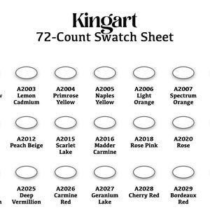 Kingart 72-count Pencil Swatch Sheet - Etsy