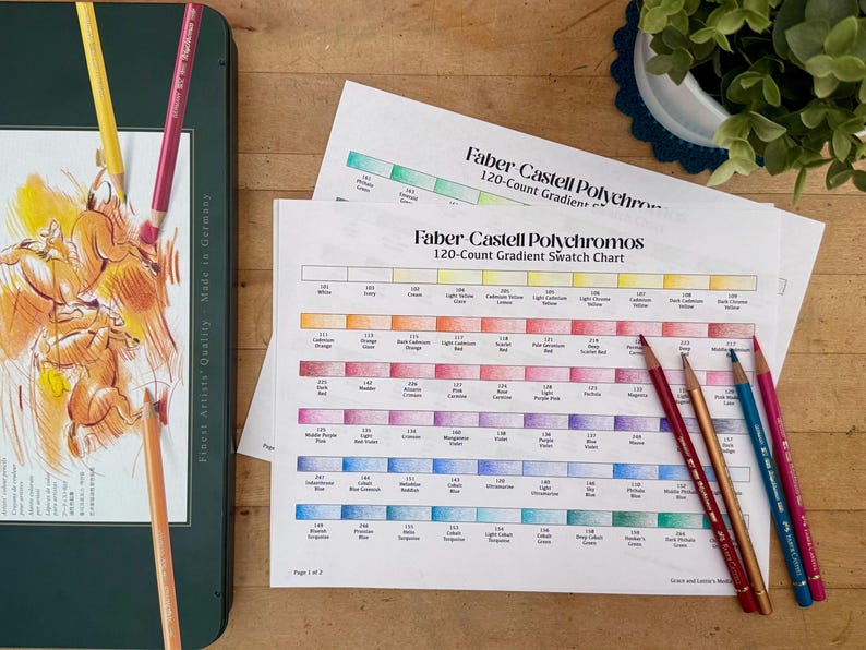 Faber-castell Polychromos 120-count Gradient Swatch Chart - Etsy