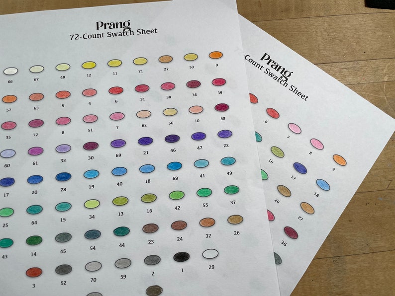 Prang Color Pencil 72-count Swatch Sheet - Etsy