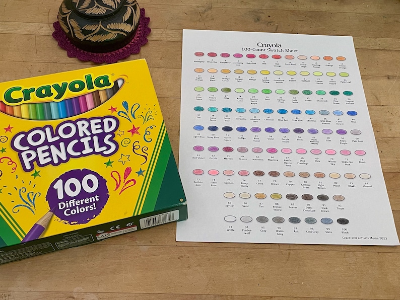 Crayola 100-count Swatch Sheet (2021 Order) - Etsy