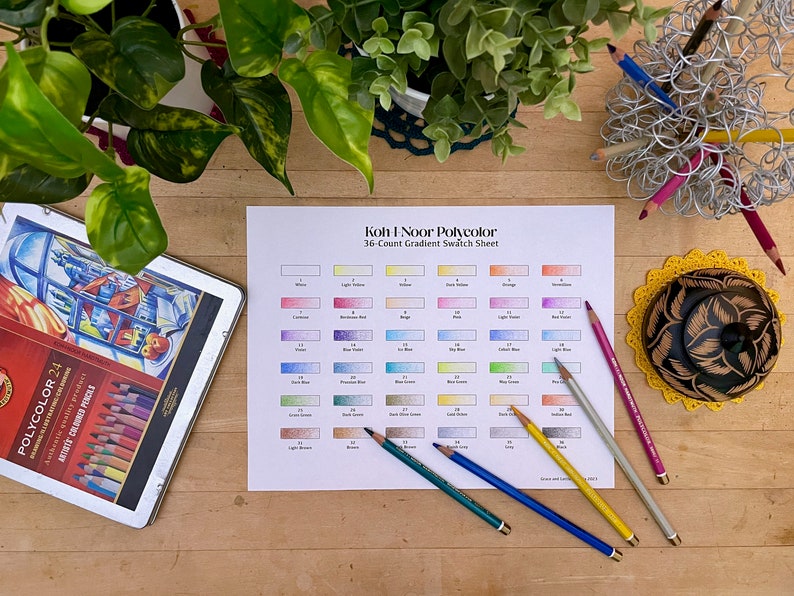 Koh-i-noor Polycolor 36-count Gradient Swatch Sheet - Etsy