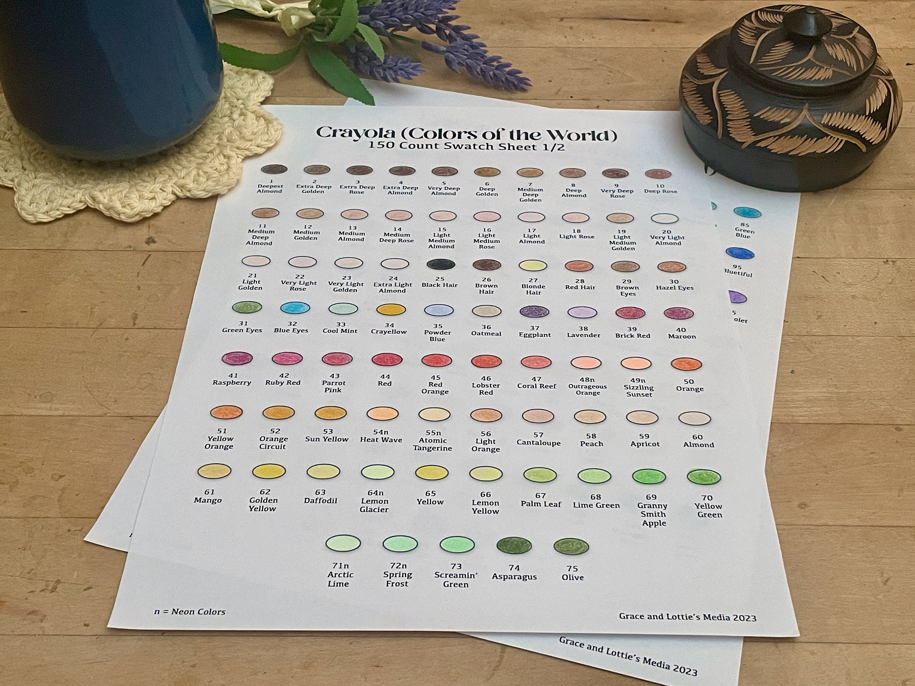Crayola Colors of the World 150-count Swatch Sheet - Etsy