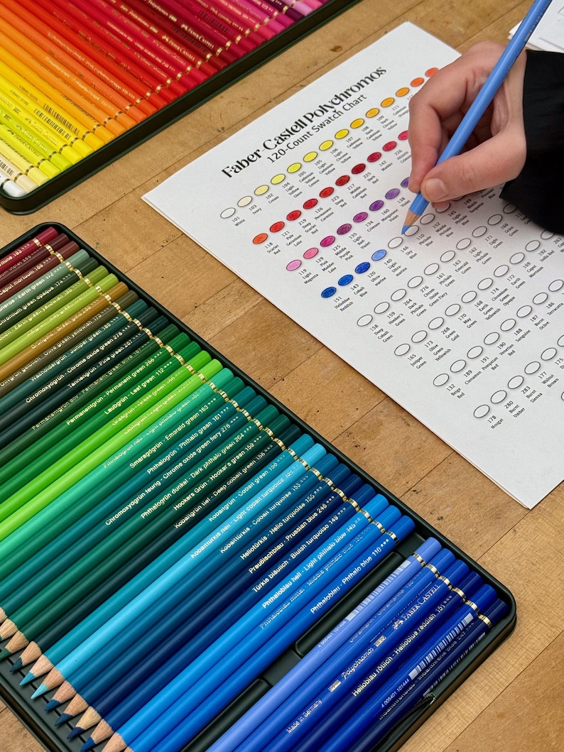 Faber-castell Polychromos 120-count Swatch Chart - Etsy