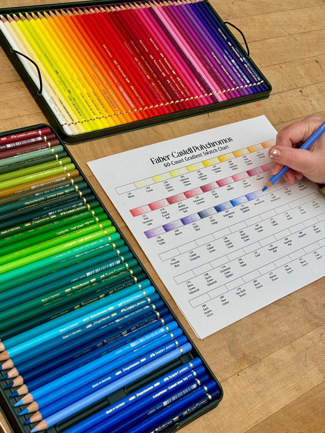 Faber-castell Polychromos 60-count Gradient Swatch Chart - Etsy