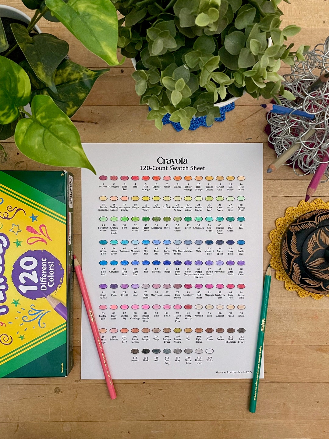 Crayola 120-count Swatch Sheet - Etsy