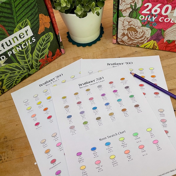 Brutfuner Color Pencil Chart - Etsy