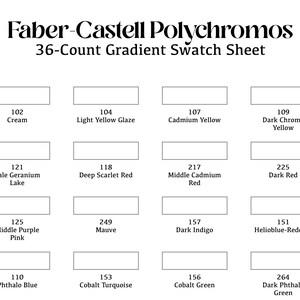 Faber-castell Polychromos 36-count Gradient Swatch Chart - Etsy
