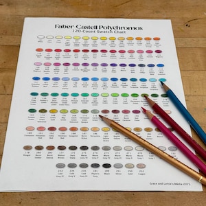 Faber-castell Polychromos 120-count Swatch Chart - Etsy