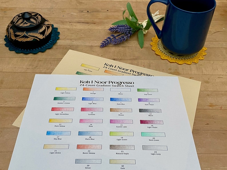 Koh-i-noor Progresso 24-count Gradient Swatch Sheet - Etsy
