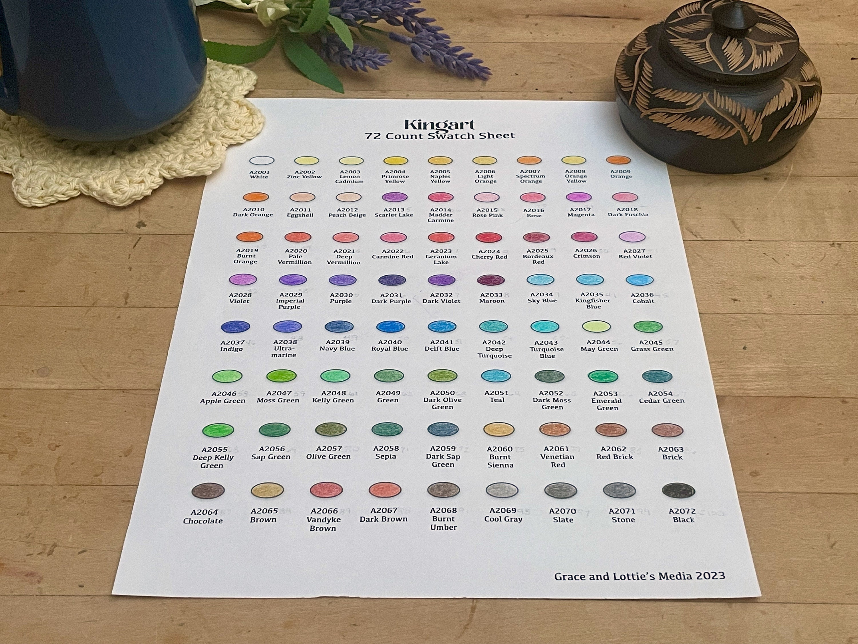 Kingart 72-count Pencil Swatch Sheet - Etsy