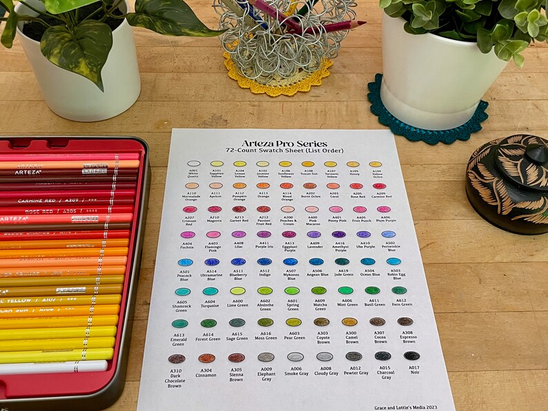 Arteza Expert (pro Series) 72-count Swatch Sheet - Etsy