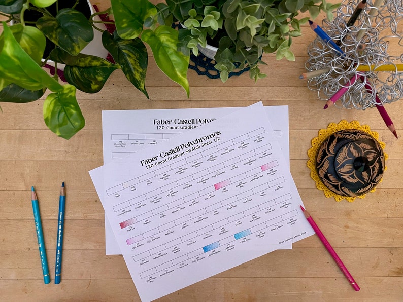 Faber-castell Polychromos 120-count Gradient Swatch Chart - Etsy