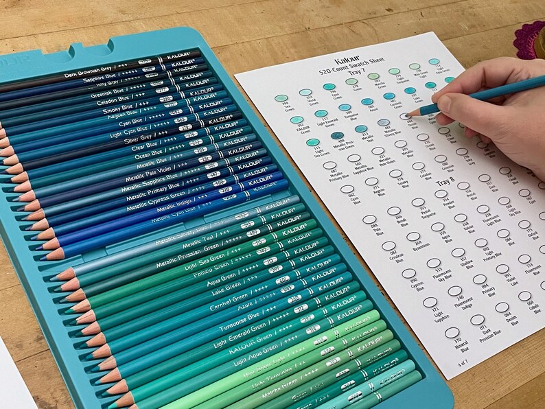 Kalour 520 Colored Pencil Swatch Chart (digital Download) - Etsy
