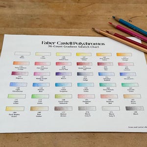 Faber-castell Polychromos 36-count Gradient Swatch Chart - Etsy