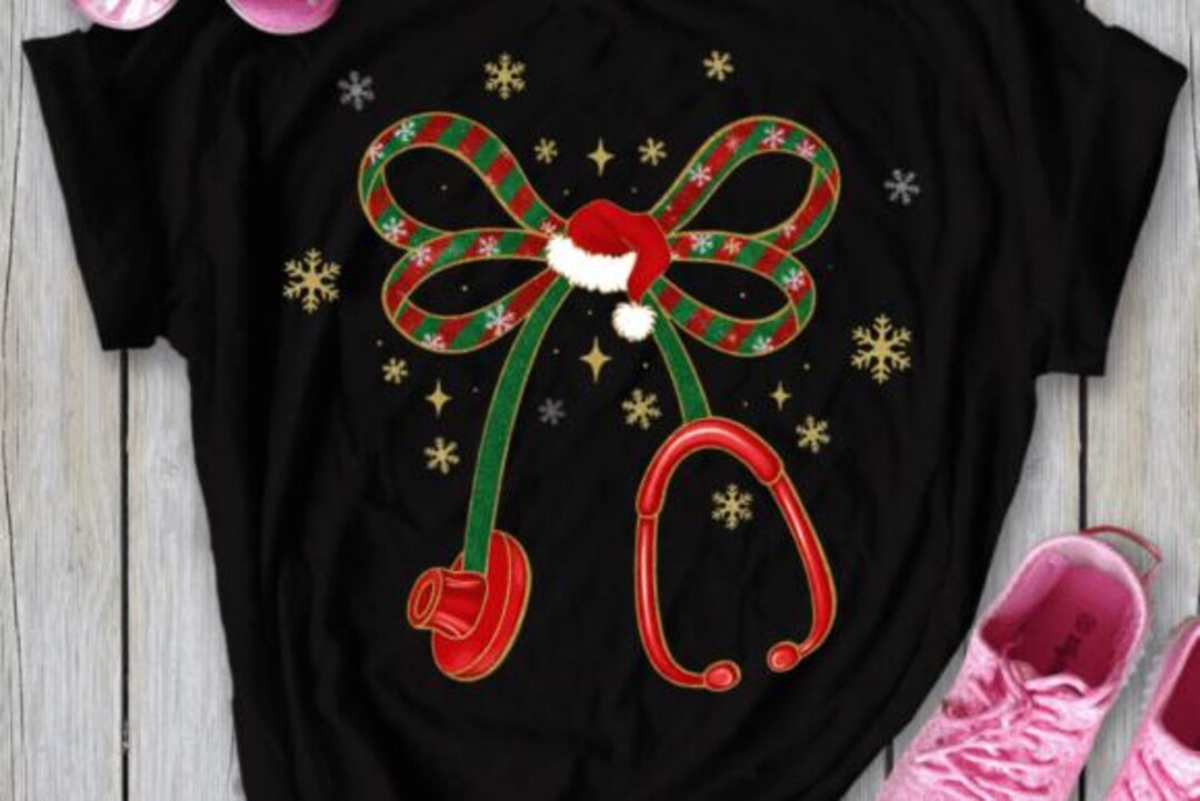 Christmas Nurse Stethoscope PNG: Santa Bow Design (digital Download) - Etsy