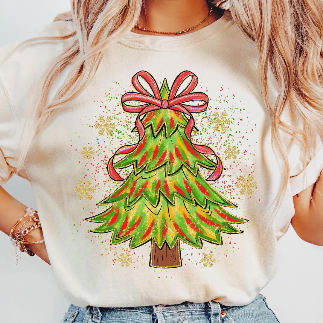Preppy Christmas Tree PNG: Coquette Sublimation Design (digital ...