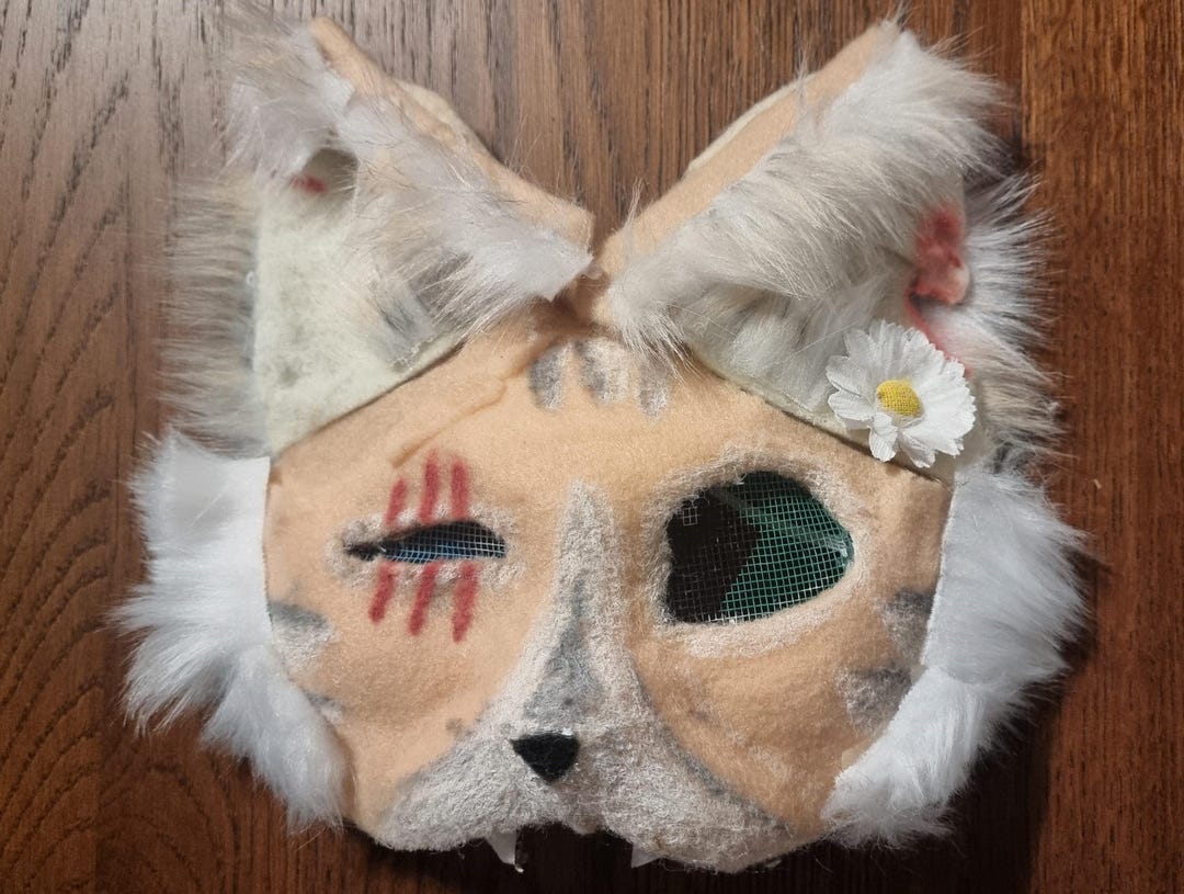 Scarred Ginger Sand Cat Therian Mask - Etsy