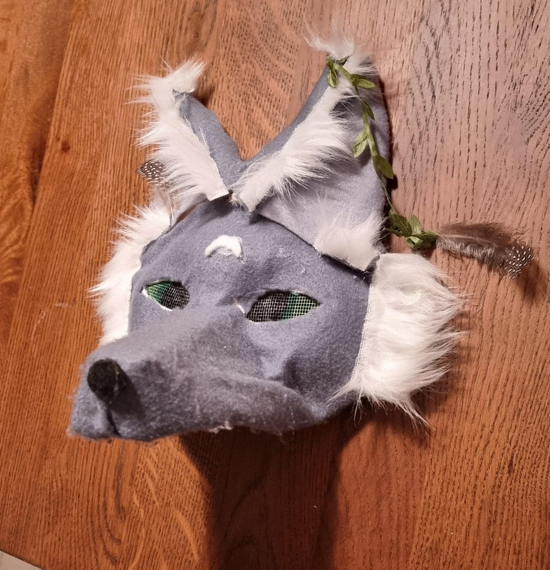 Gray Wolf Therian/quadrobist Mask *made to Order* - Etsy