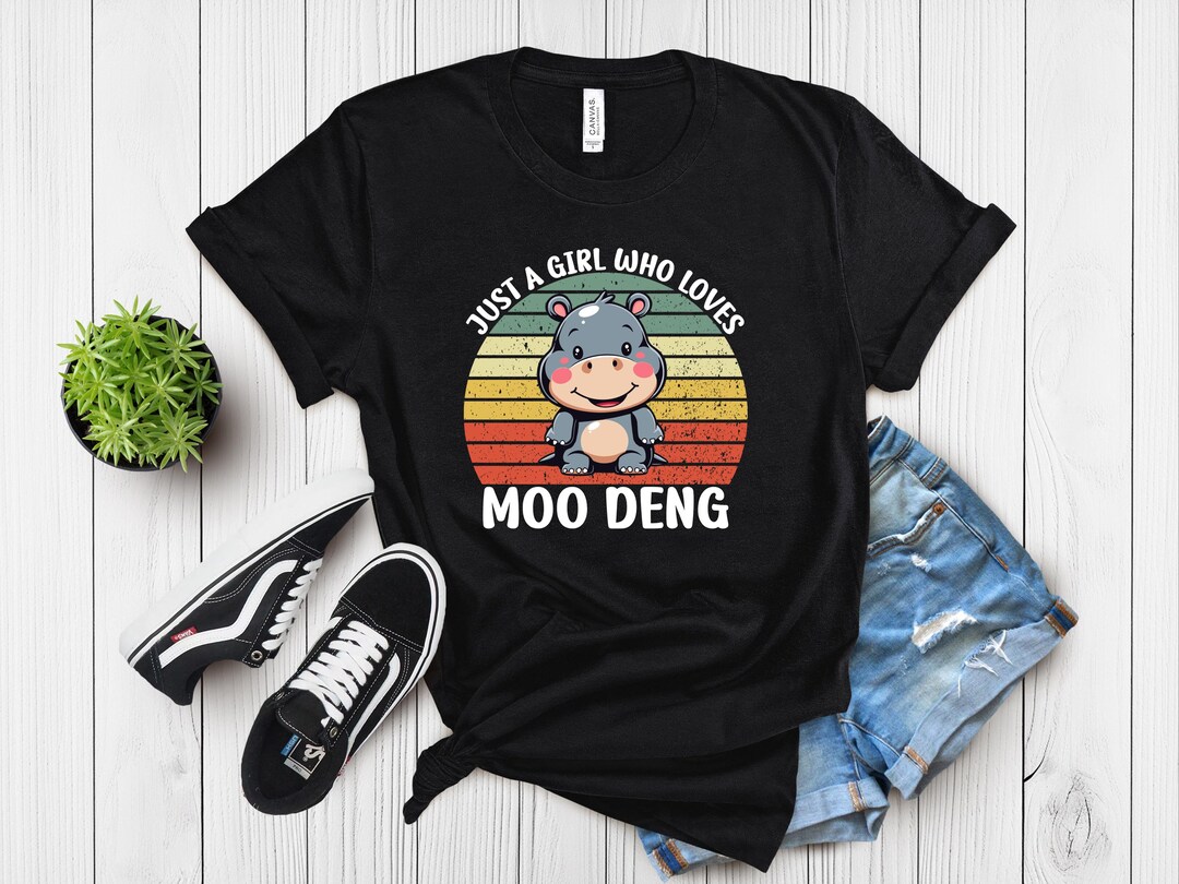 Moo Deng Moon Shirt, Funny Baby Hippo Shirt, Moo Deng Bootleg Rap Tee ...
