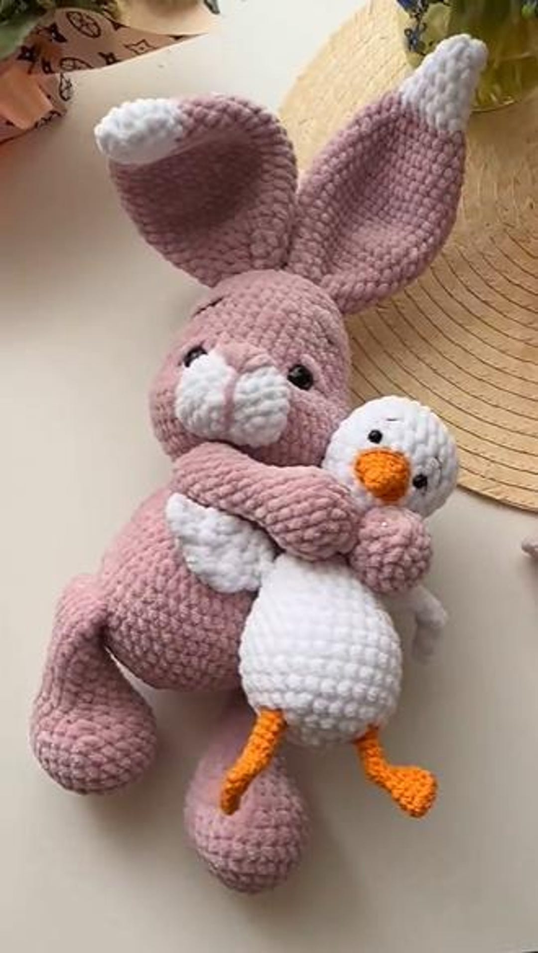 Bunny and Gosling Amigurumi Crochet Pattern PDF, Cute Plush Rabbit ...