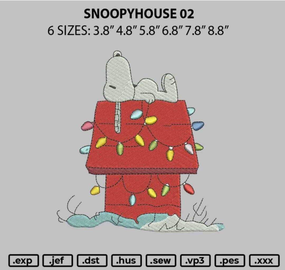 Snoopy House Xmas Embroidery Design - Etsy