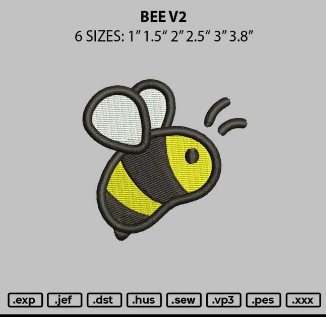 Cute Little Bee Embroidery Design - Etsy