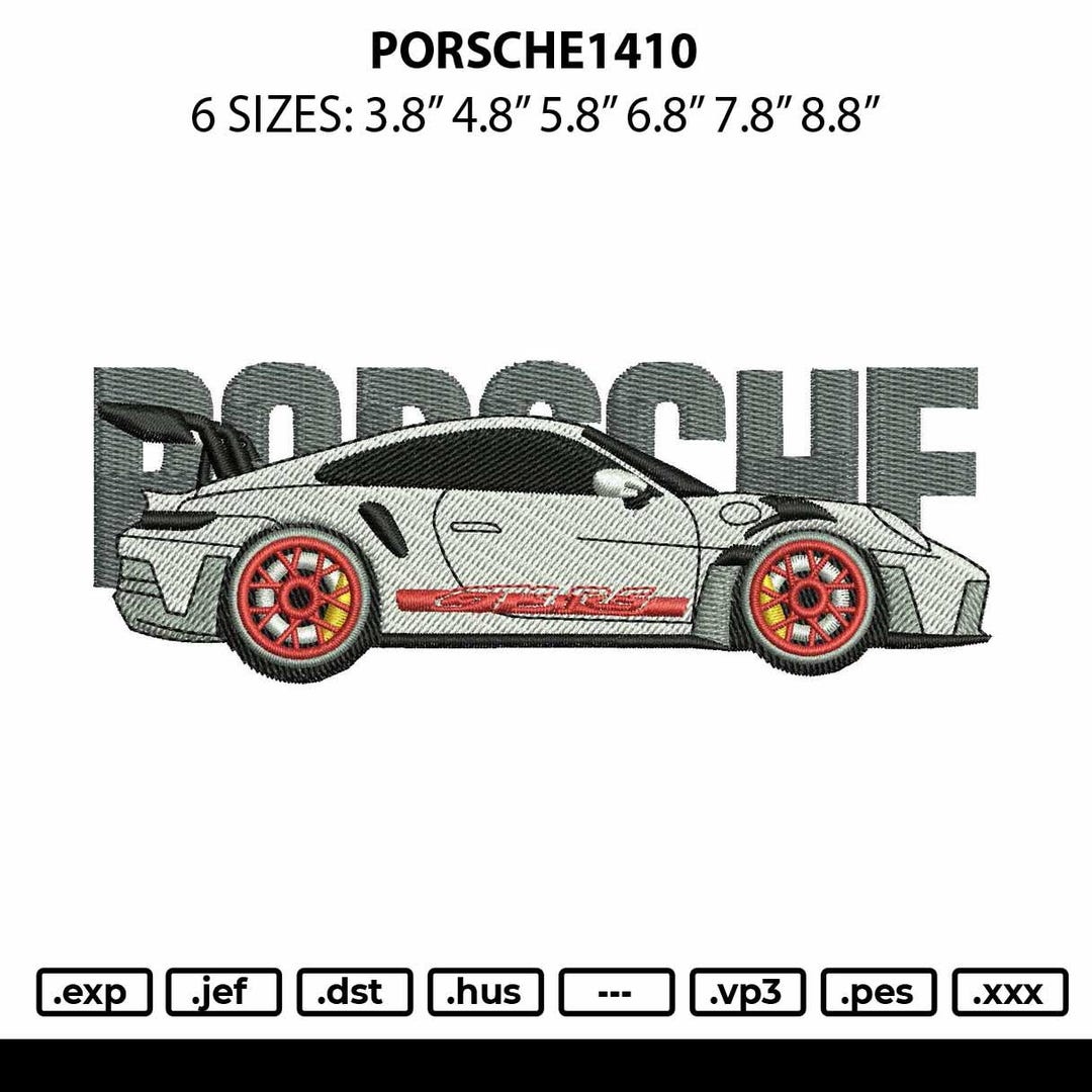 Porshe Embroidery Design - Etsy