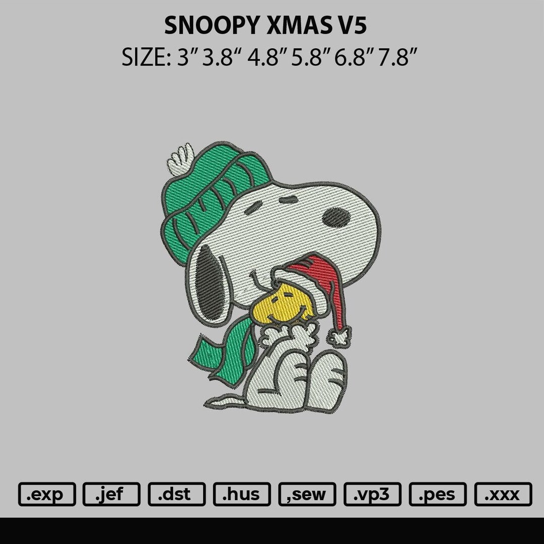 Snoopy and Woodstock Winter Embroidery Design - Etsy
