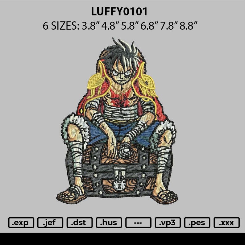 One Piece_luffy Embroidery Design - Etsy